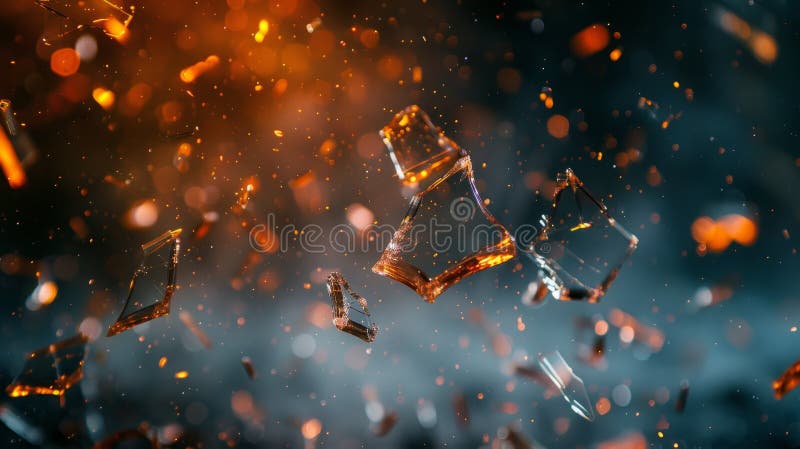Shattered Glass Texture with Explosive Shards in Dynamic Lighting Stock ...
