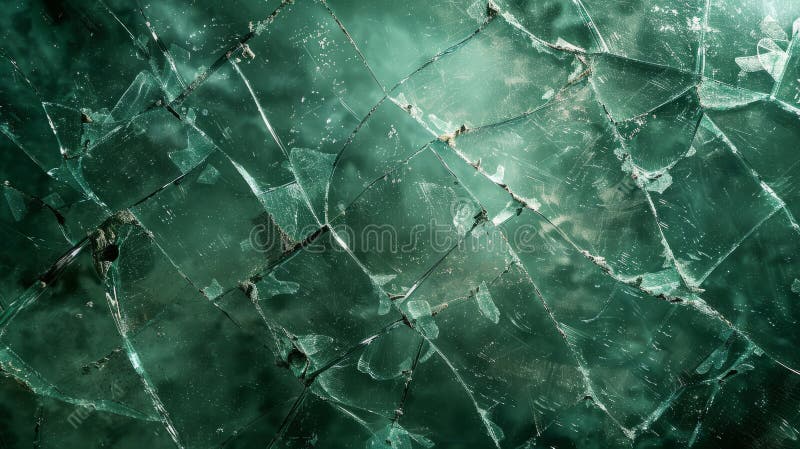 Shattered Glass Texture with Green Hues in Natural Light Stock Photo ...