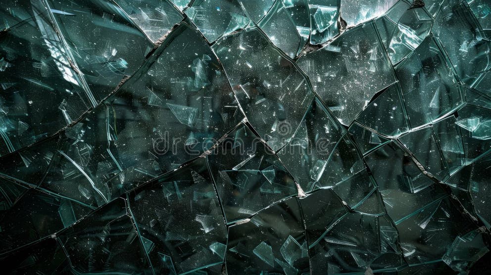 Shattered Glass Texture with Sharp Edges and Reflective Surfaces Stock ...