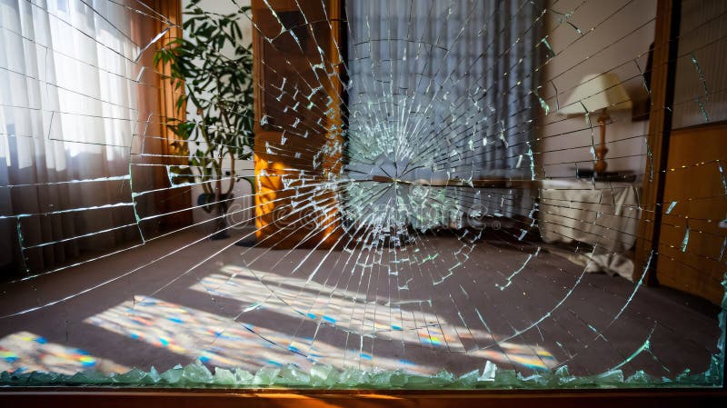 Shattered Glass Window, Room Interior, Broken Good Resolution Stock ...