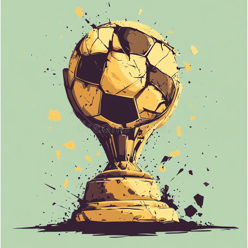Shattered Glory Soccer Trophy Illustration Stock Photo - Image of ...