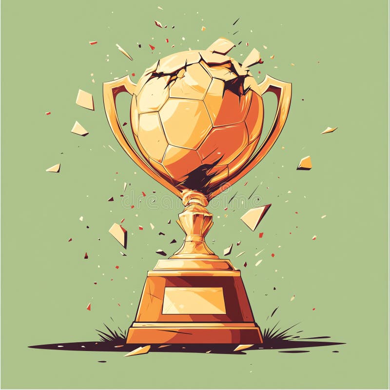 Shattered Glory: a Soccer Trophy Illustration Stock Photo - Image of ...