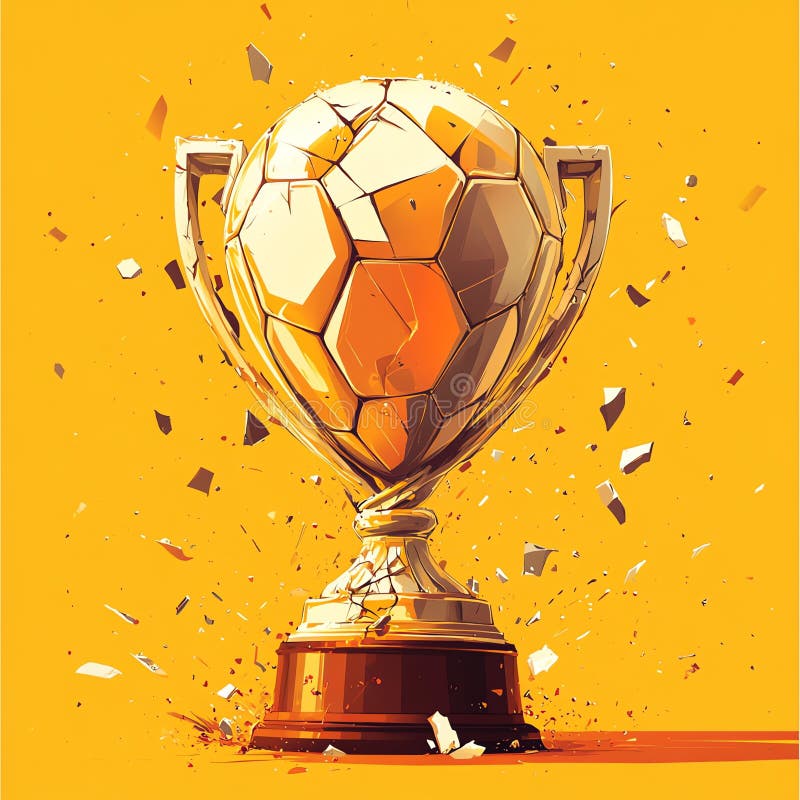 Shattered Glory Soccer Trophy Illustration Stock Image - Image of ...