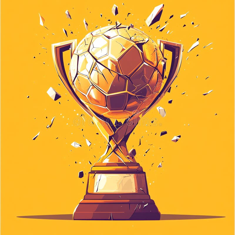 Shattered Glory Soccer Trophy Illustration Stock Photo - Image of ...