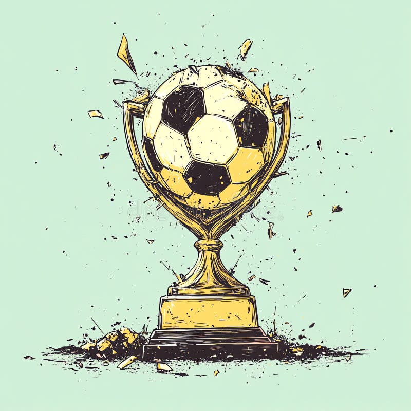 Shattered Glory Soccer Trophy Illustration Stock Photo - Image of ...