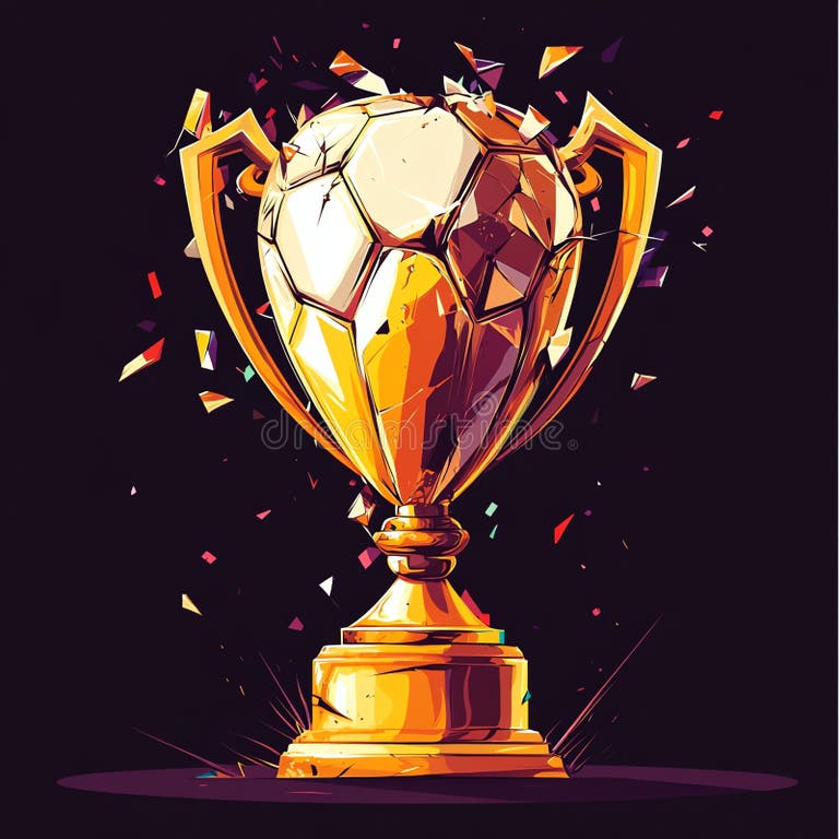 Shattered Glory Soccer Trophy Illustration Stock Photo - Image of ...