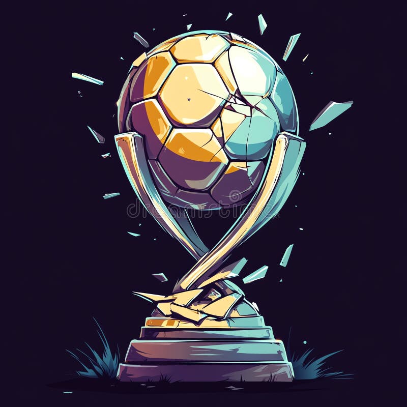 Shattered Glory Soccer Trophy Illustration Stock Image - Image of ...