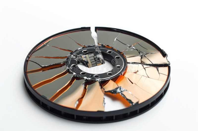 Shattered Hard Drive Disk on White Background Stock Image - Image of ...