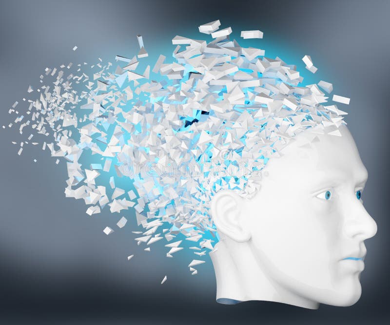 Shattered Head side view stock illustration. Illustration of creativity ...