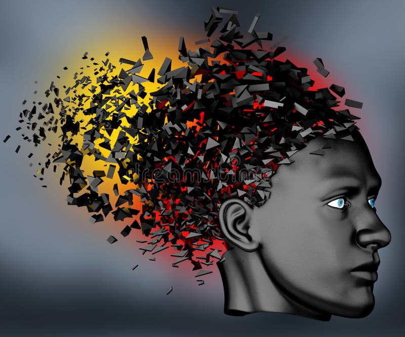 Shattered Head side view stock illustration. Illustration of abstract ...