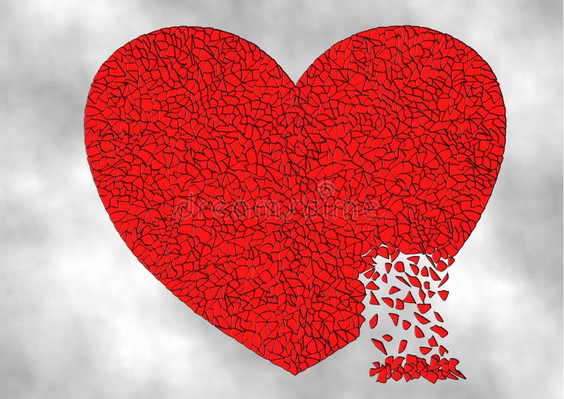 A Shattered Heart stock illustration. Illustration of affair - 79617321