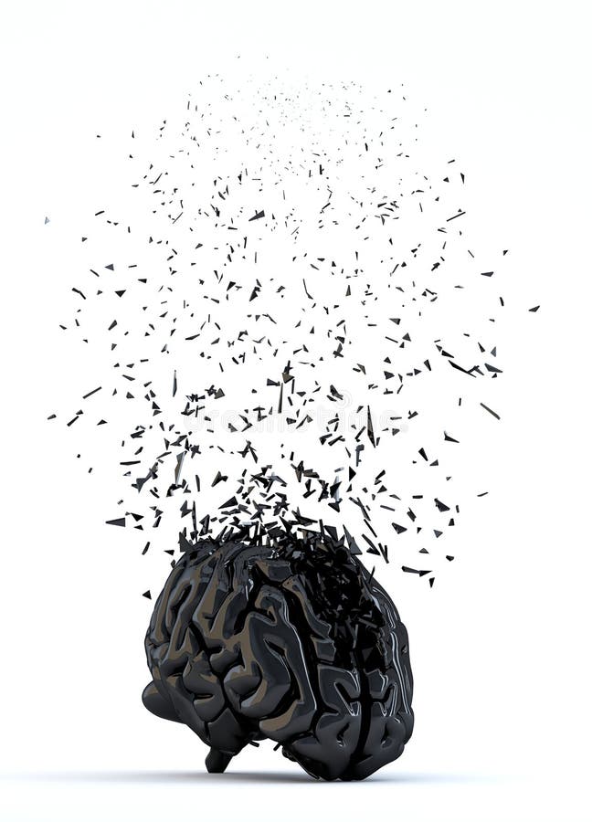Shattered Human Brain. Stress Concept. Isolated Stock Illustration ...