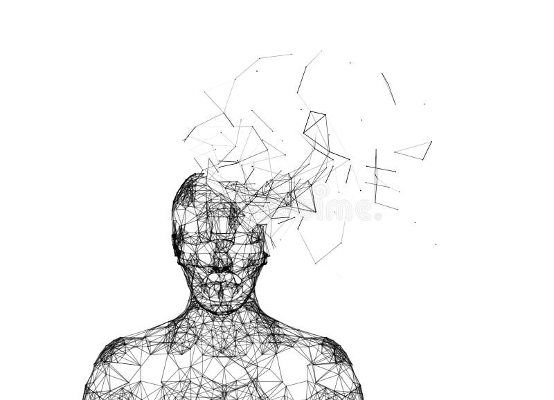 Shattered Head side view stock illustration. Illustration of creativity ...