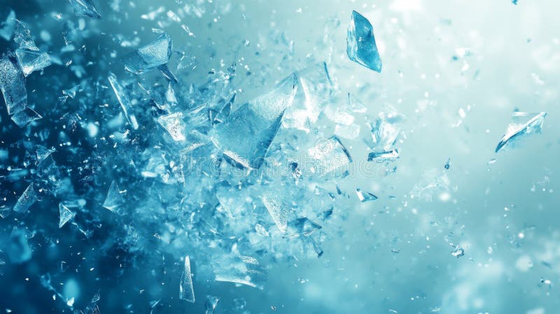 Shattered Ice Crystals Exploding in Frozen Air Stock Illustration ...