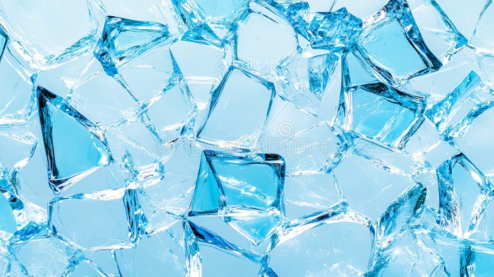 Shattered Ice Cubes a Crystalline Blue Texture Stock Illustration ...