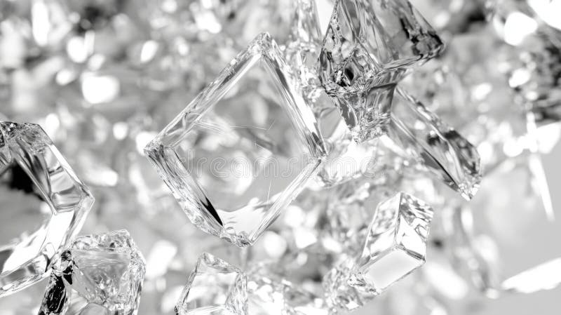 Shattered Ice Cubes Falling through Air Stock Illustration ...