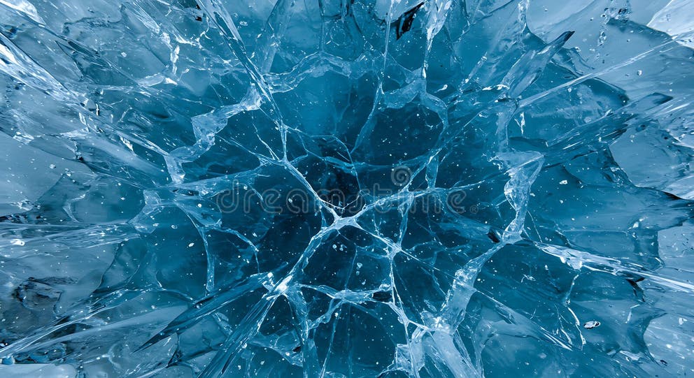 A Shattered Ice Effect with Sharp Cracks Background. Stock Illustration ...