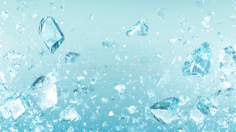 Shattered Ice Fragments Falling through Air Stock Illustration ...