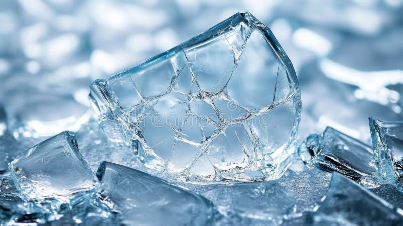 Shattered Ice Fragments Glistening Cold Blue Stock Illustration ...
