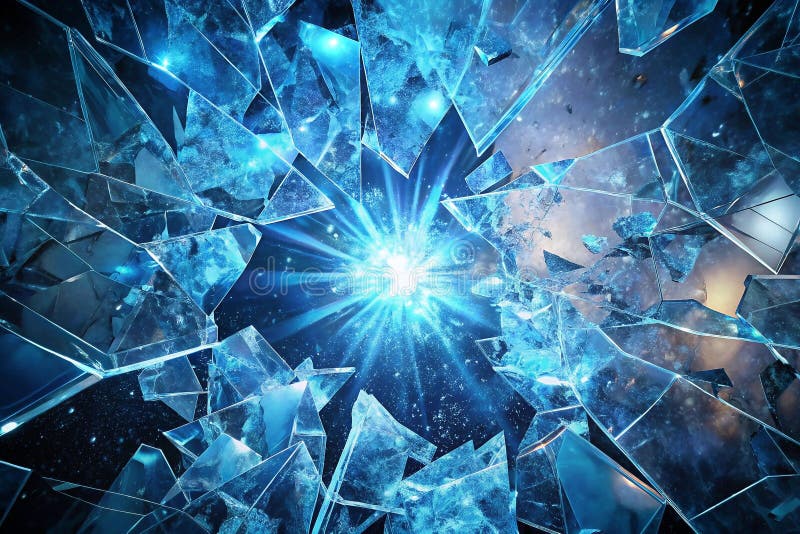 Shattered Ice Glass, Cosmic Explosion, Space Background, Breaking ...