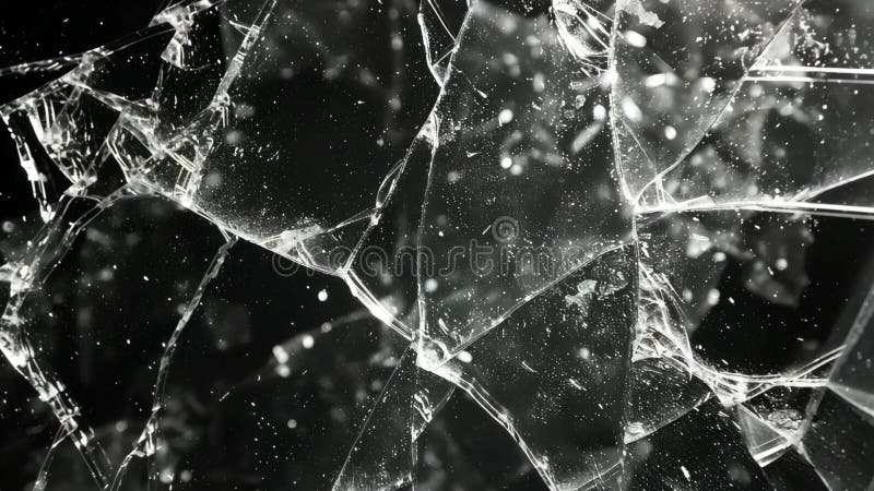 Shattered Laminated Surface after Impact Captured in Slow Motion Stock ...