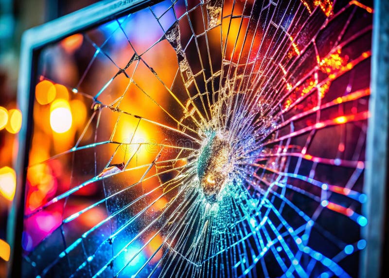 Shattered LCD Display a CloseUp Exploration of Digital Fragmentation ...