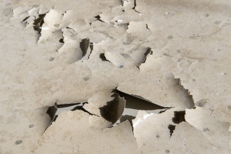 Shattered Light Beige Pastel Paint on the Wall. Numerous Cracks, Chips ...