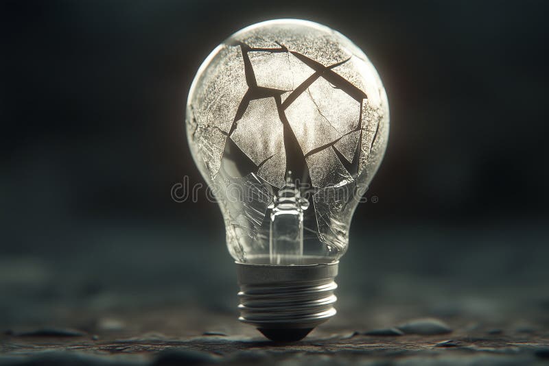 Shattered Light Bulb Concept Art Stock Illustration - Illustration of ...