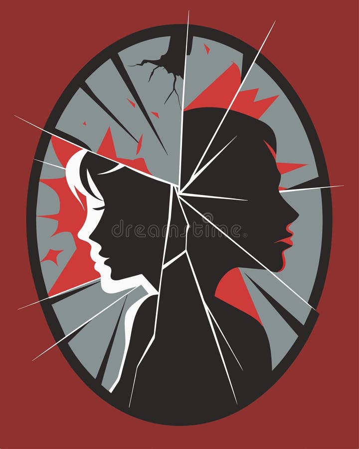 A Shattered Mirror Reflecting a Distorted Image of a Person Surrounded ...