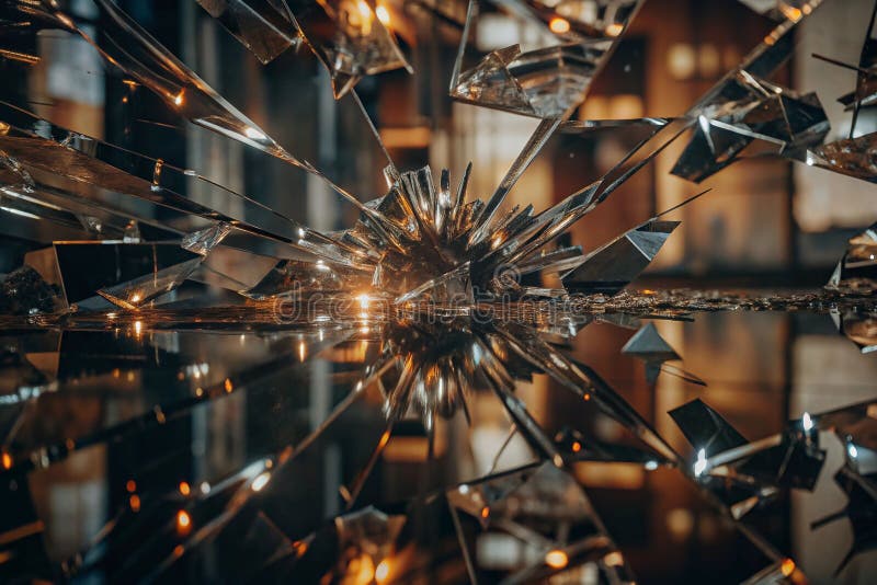 Shattered Mirror Reflection Urban Scene Stock Illustration ...