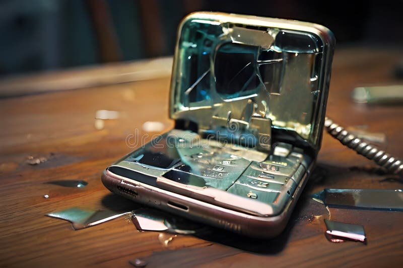 Shattered Mobile Phone Screen, Generative Ai Stock Illustration ...