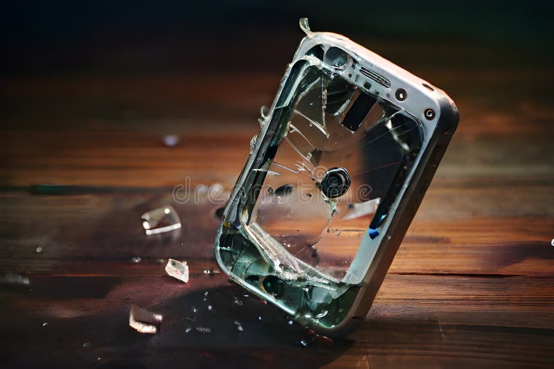 Shattered Mobile Phone Screen, Generative Ai Stock Illustration ...