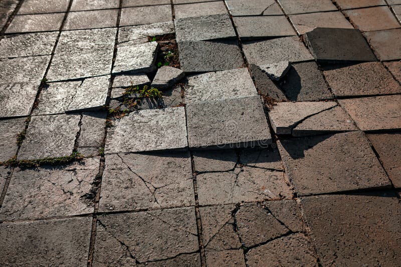 Shattered pavement stock photo. Image of tile, commotion - 279264730