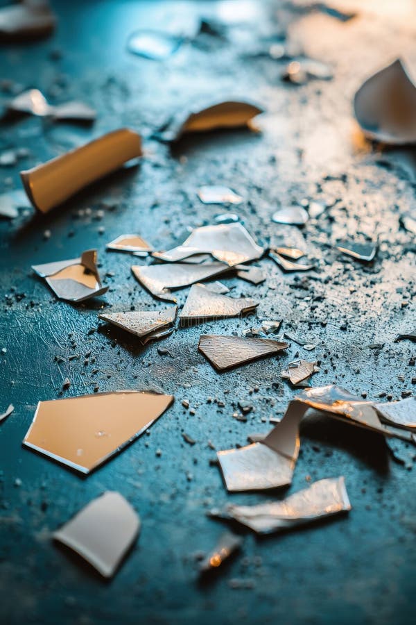 Shattered Pieces a Broken Reflection Stock Illustration - Illustration ...