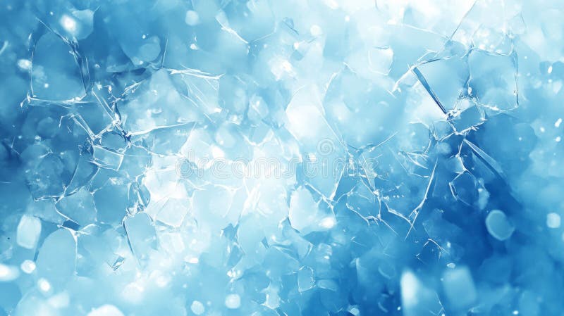 Shattered Pieces of Ice Glisten in Various Shades of Blue, Reflecting ...