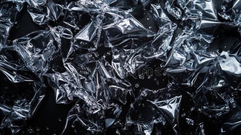 Shattered Plastic Fragments on Dark Background Stock Illustration ...