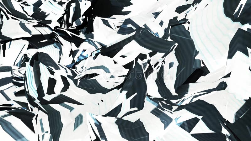 Shattered Polygonal Glitch Blinking Waving Surface Abstract Flow ...