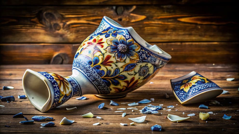 Shattered Porcelain Vase a Captivating Study in Light Texture and ...