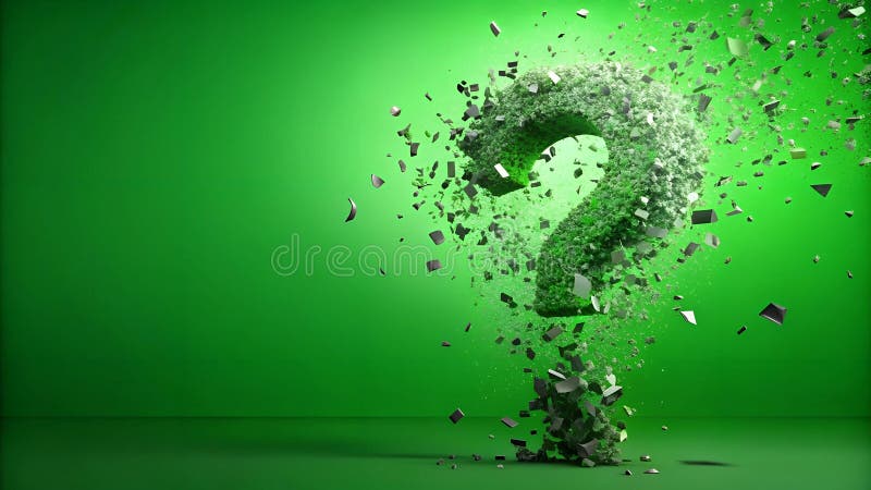 Shattered Question Mark Particle Bounce: Explosive Green Screen Effect ...