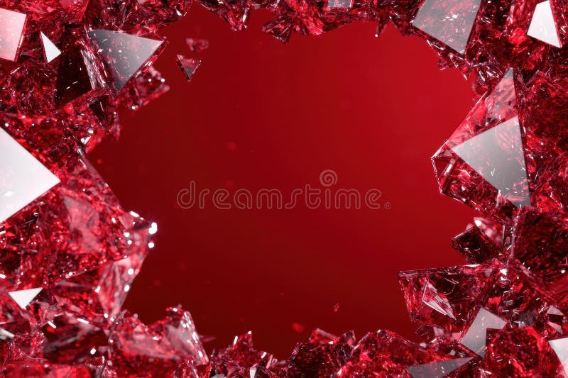 Shattered Red Glass Abstract Background Stock Illustration ...