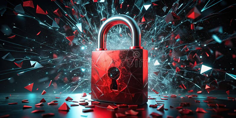 Shattered Red Lock Symbolizes the Devastating Impact of a Data Breach ...