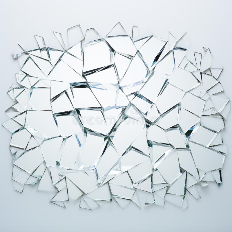 Shattered Reflection: a Captivating Close-Up of Floating Glass Shards ...
