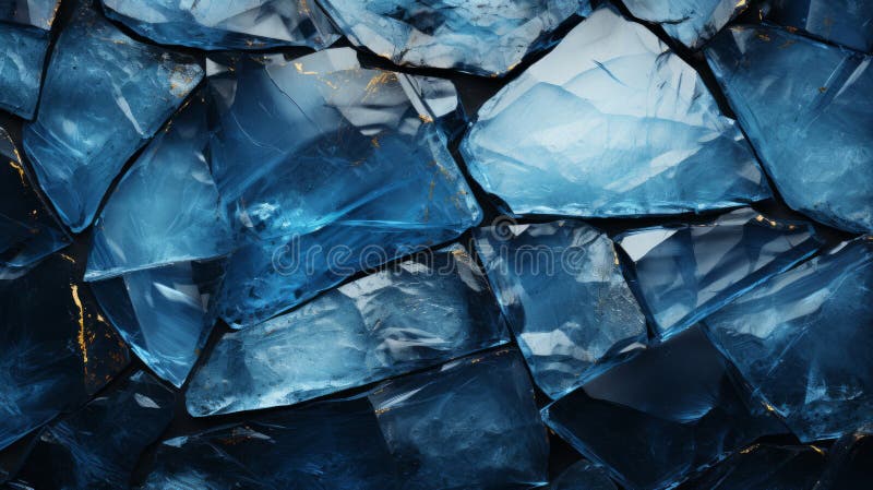 Shattered Reflection Close-up of Jagged Glass Surfaces Stock ...