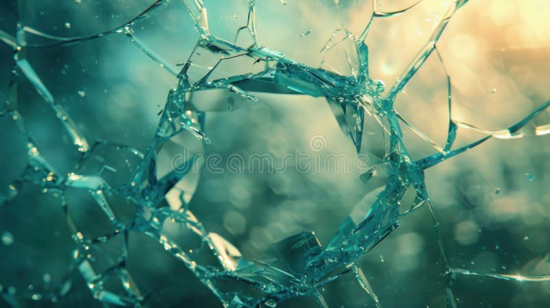 Shattered Reflections: Abstract Broken Glass Background with Window ...