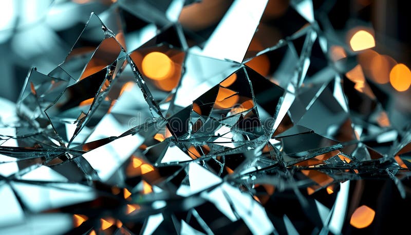 Shattered Reflections Captured in Mesmerizing Shards of Glass with Warm ...