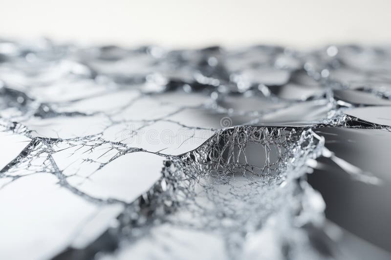 Shattered Reflective Surface Showing Intricate Patterns Created by ...