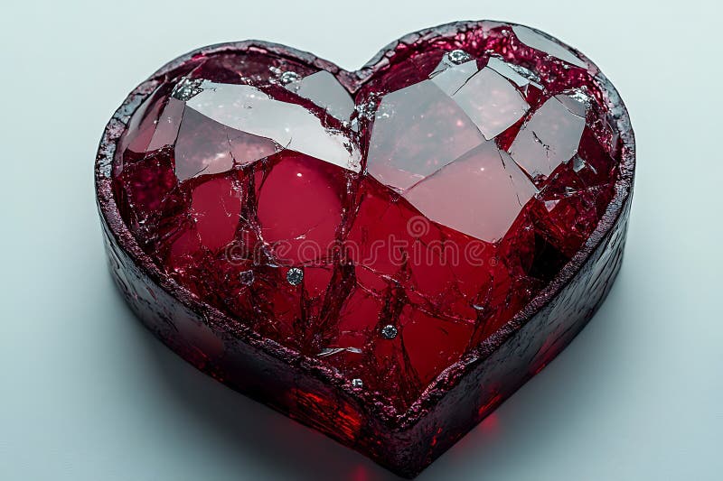 Shattered Ruby Heart Red Crystal Gem, Broken Love, Abstract Art Stock ...