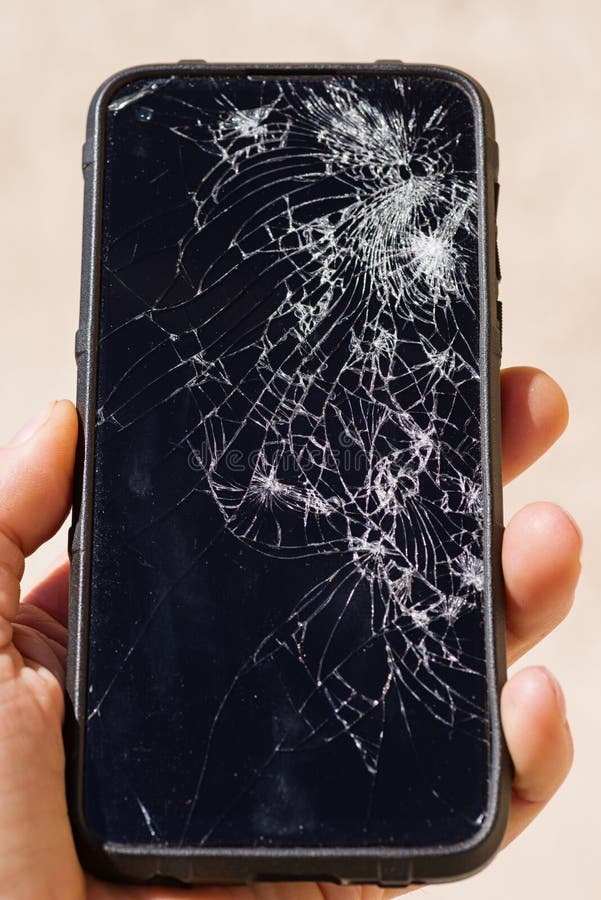 Shattered Smartphone Screen Stock Photo - Image of cell, smartphone ...