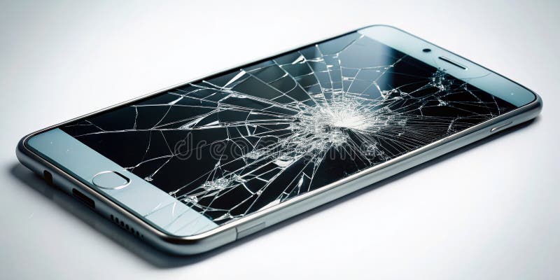 Shattered Smartphone Screen Silhouette a Visual Representation of ...
