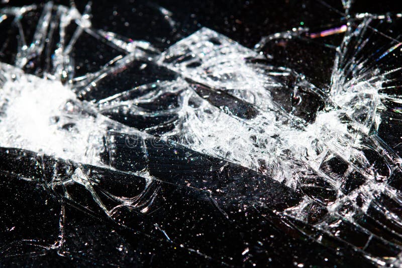 Shattered and Smashed Smartphone Glass Showng Fractured Vandalised ...